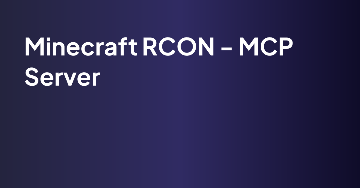 Minecraft RCON - MCP Server